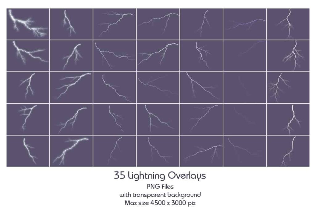 65 Lightning Overlays - Mist Studio - Junk Journal Ephemera ...