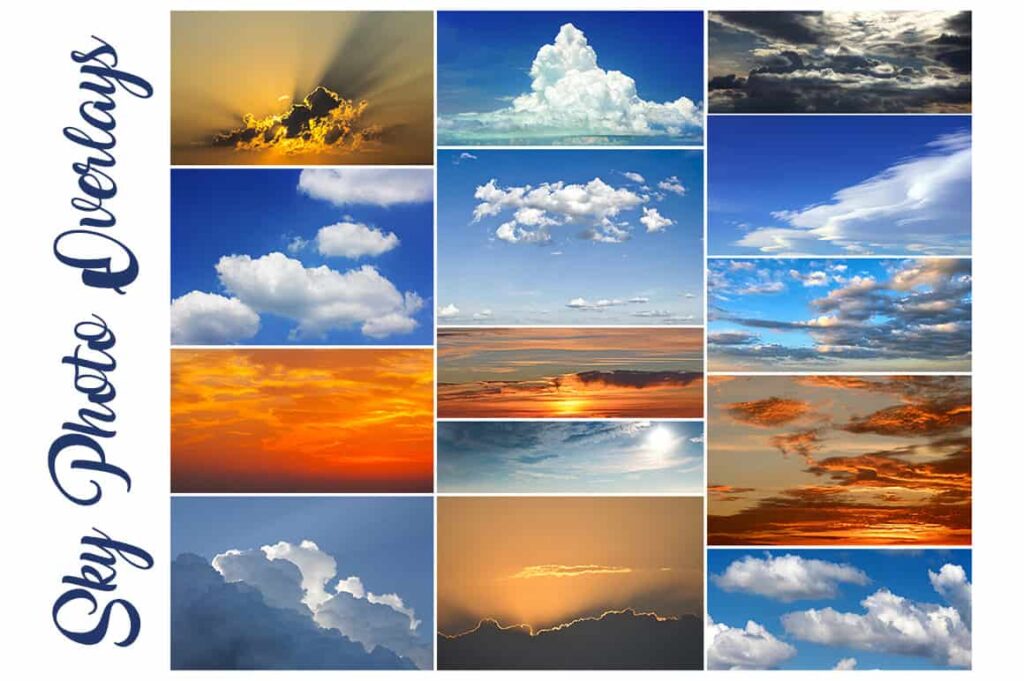 262 Sky Bundle Photo Overlays - Mist Studio - Junk Journal Ephemera ...